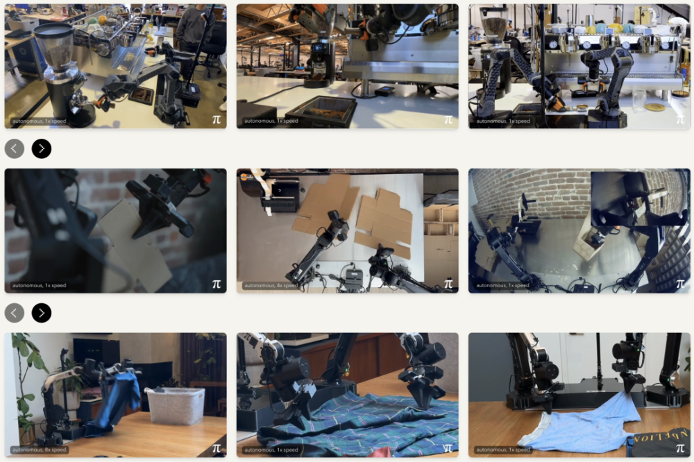 PI最新VLA模型登场！机器人叠衣服、做咖啡、组装纸箱成功率翻倍_腾讯新闻