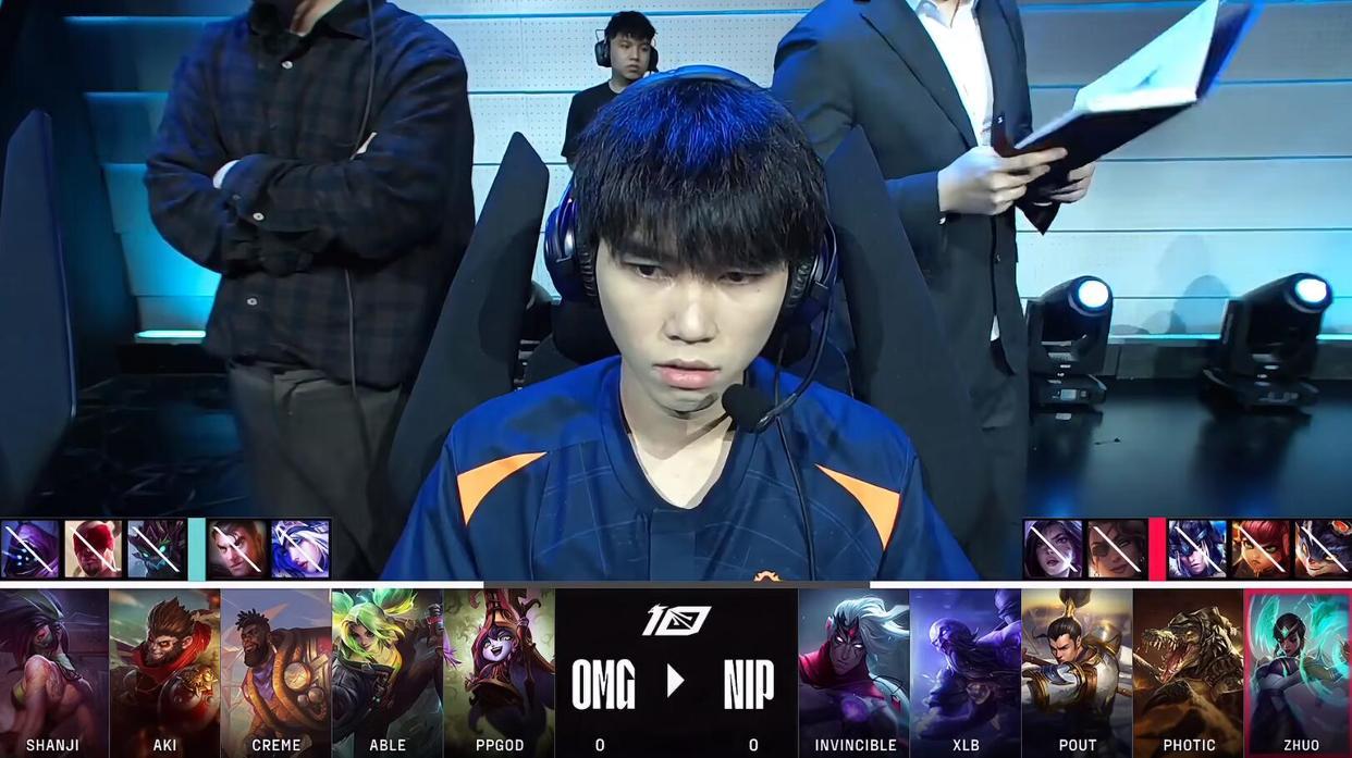 LPL春季赛：4396越看越高！XLB仅3117输出 OMG险胜NIP