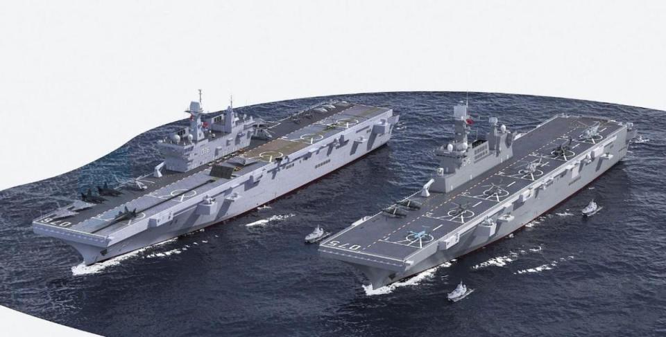 罕见露头的076，究竟是075的Plus，还是福建舰的青春版？_腾讯新闻