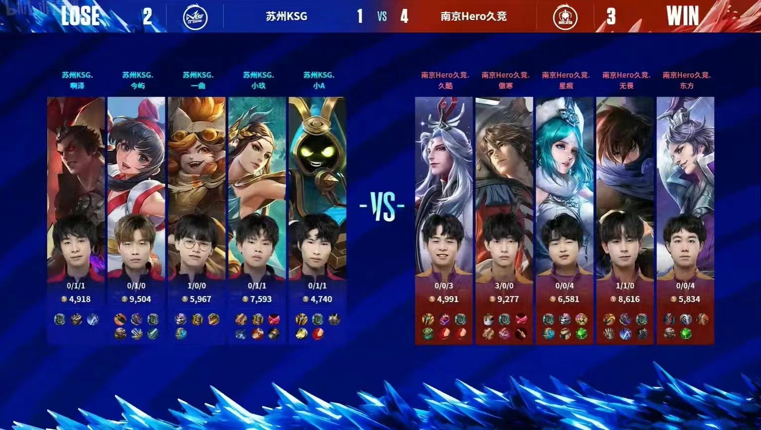 hero3-2KSG：久哲BP绝杀对手，啊泽关羽挺猛，今屿有点隐身