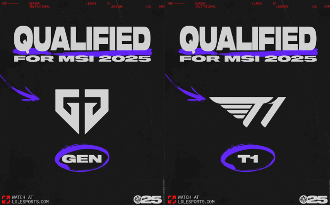 2025MSI参赛队伍全部确定，GEN与T1直通淘汰赛，入围赛四队争两席_腾讯新闻