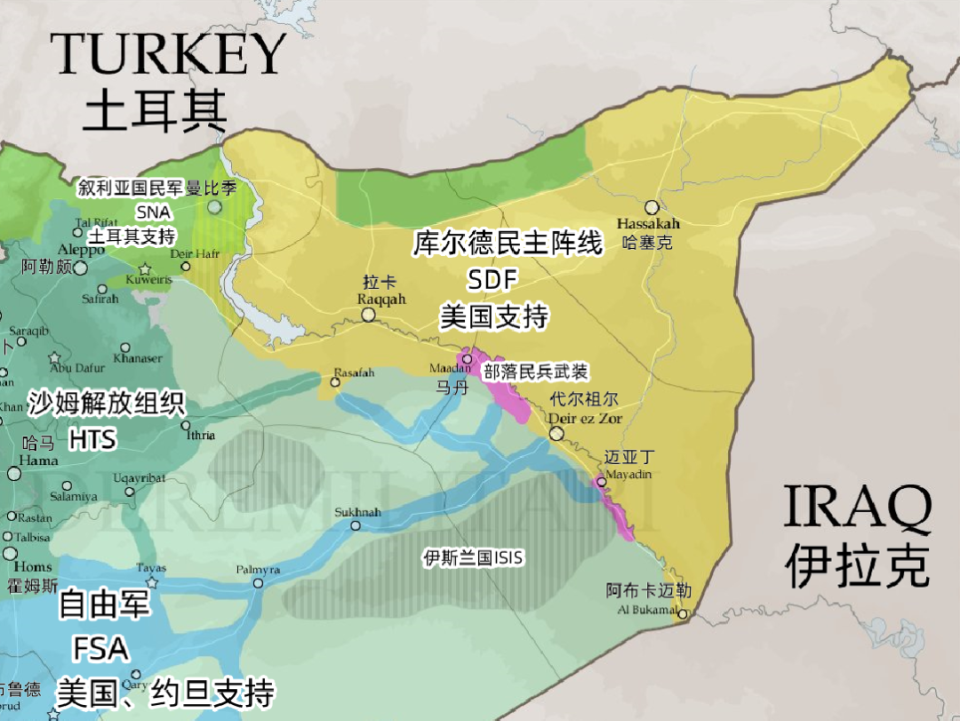 一图看懂各派势力划分！叙利亚“吃鸡大赛”才刚刚开始：美国、土耳其、以色列纷纷下场！_腾讯新闻