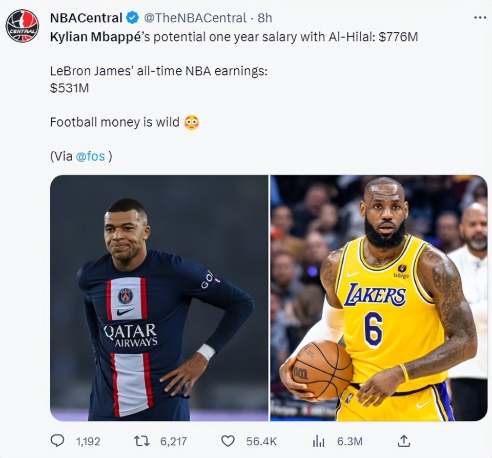 姆巴佩下家赔率沙特球队冲到第二：1年7.76亿欧太狠 超NBA17巨星_腾讯新闻