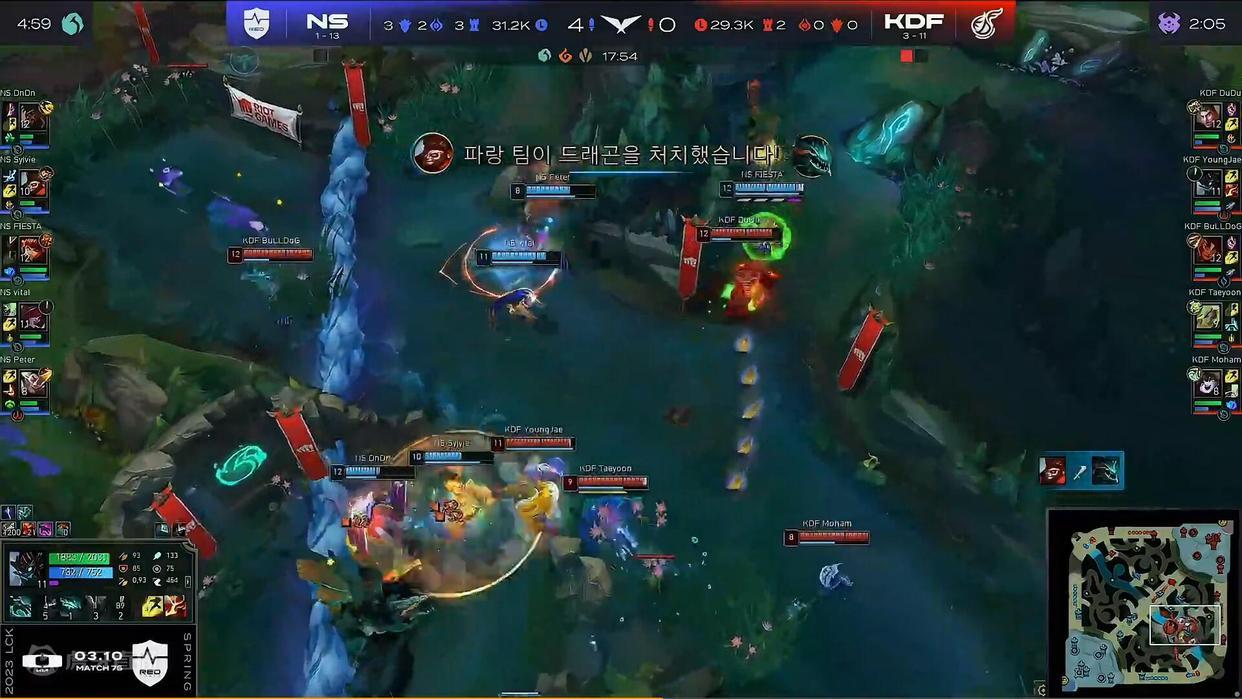 LCK春季赛：DnDn连场单吃DuDu仍难救主！KDF鏖战三局力克NS