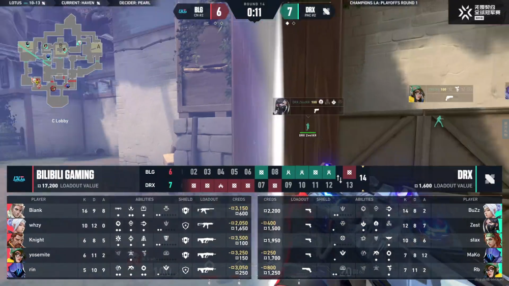 无畏契约冠军赛：第一局惨遭翻盘痛失好局，BLG 0-2不敌DRX_腾讯新闻