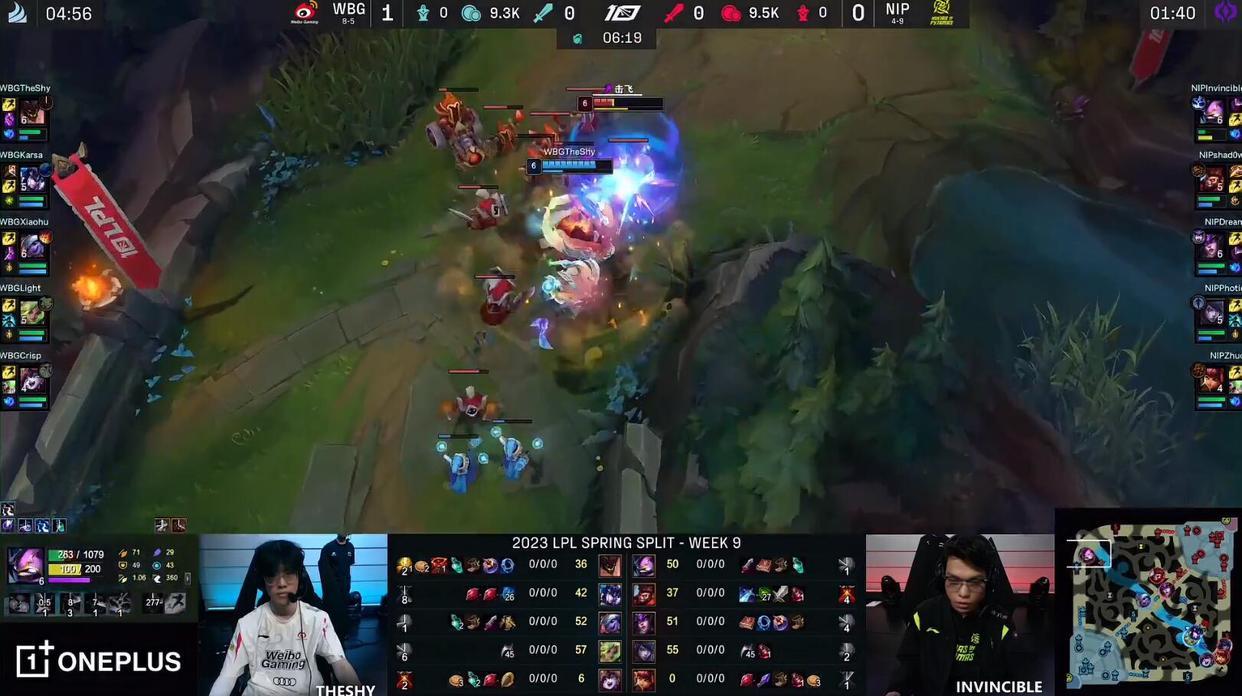 LPL春季赛：Theshy石头人大招撞塔节目效果拉满 WBG横扫NIP