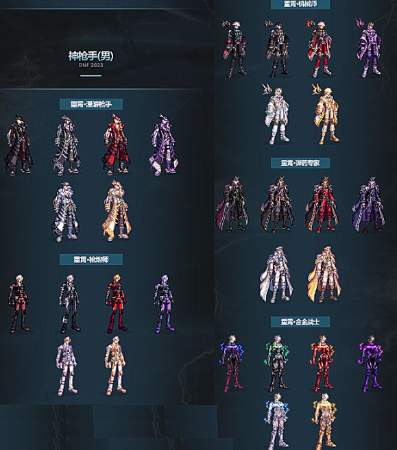 DNF：23年新春三觉时装，全职业外观展示，武器装扮站街一览