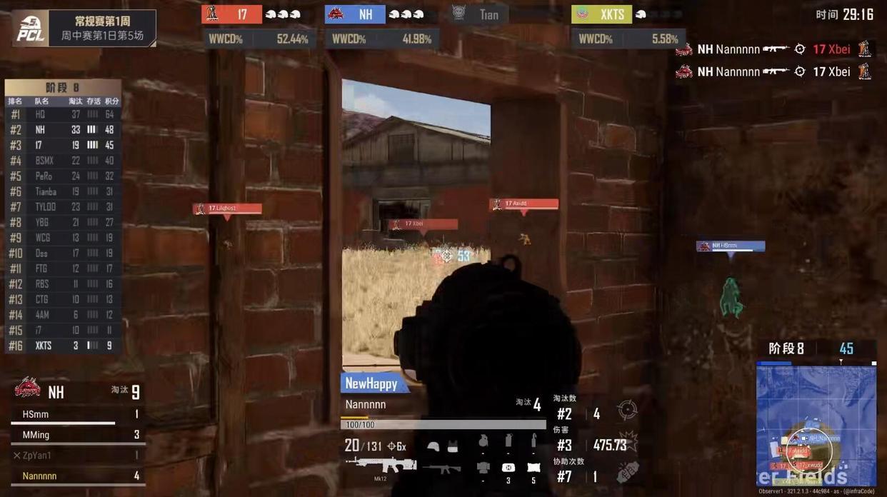 PCL春季赛W1D1：S级战队4AM倒数第五 17、NH分列2、3位