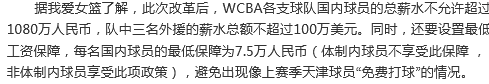 曝WCBA工资帽即将出炉：国内球员总薪不超1080万外援不超100万美金_腾讯新闻