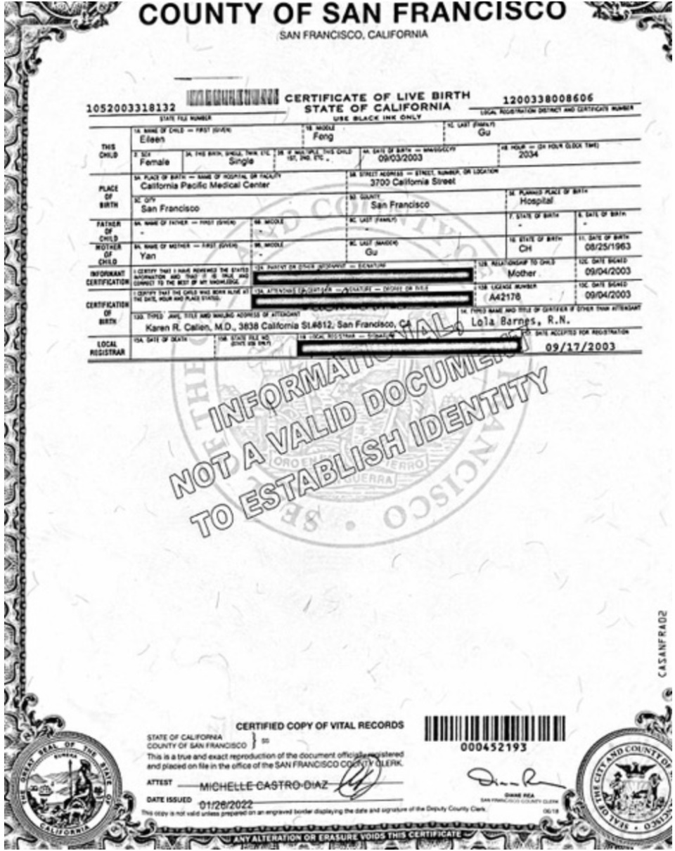 消失的父亲！谷爱凌美国出生证明生父一栏空白 最新传闻曝光：长得真像_腾讯新闻