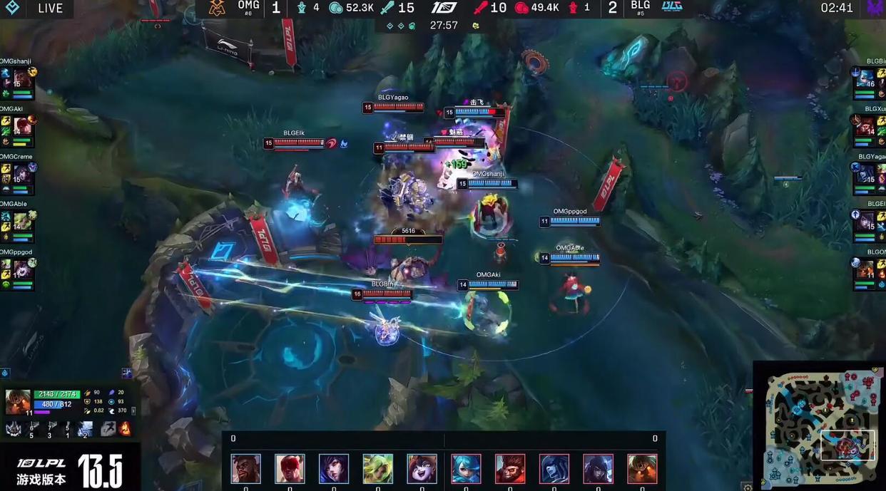 LPL春季赛：OMG造1W经济大翻盘！仍难逆天改命鏖战五局不敌BLG