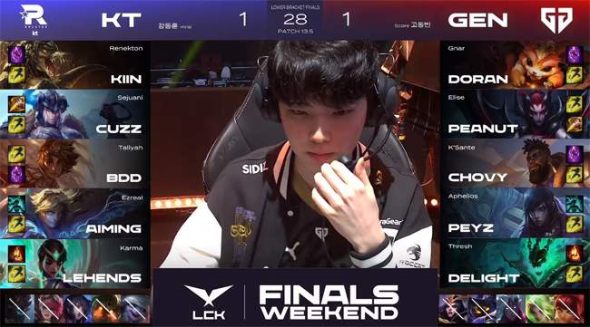 GEN锤石“夺命三连钩”扭转乾坤，让一追三淘汰KT锁定MSI名额！