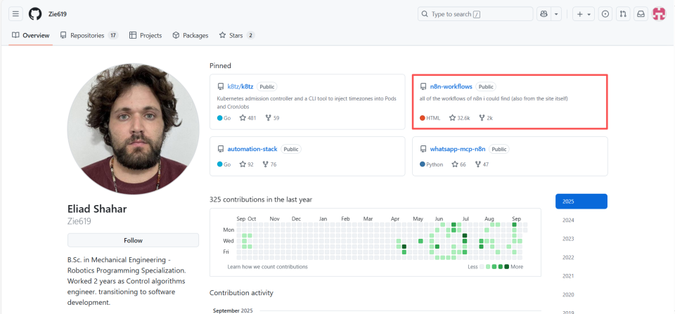 GitHub狂揽32.7k Star！全网最全n8n智能体工作流开源，2053个工作流直接复用_腾讯新闻