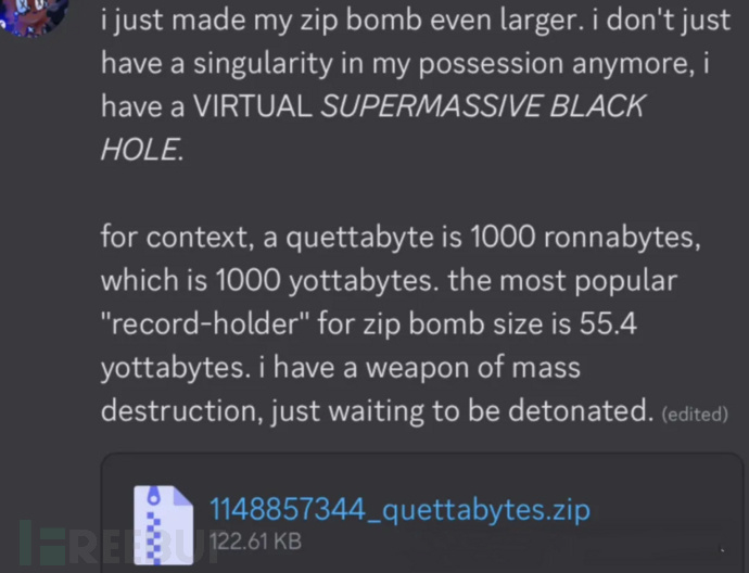 世界上最大ZIP炸弹，达1148857344 Quettabytes_腾讯新闻