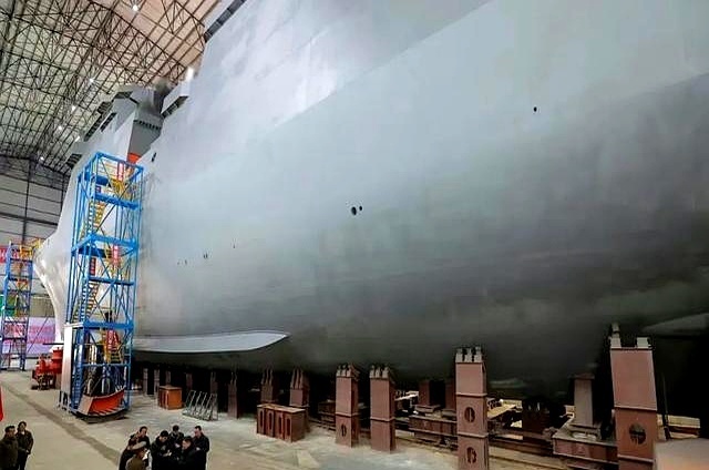 “手搓版055大驱”朝鲜最大舰艇：48单元垂发，排水量比054A还大？_腾讯新闻