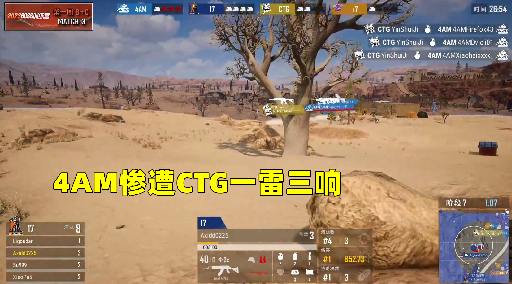 4AM再吃一鸡登顶积分榜，PeRo抢点完胜GGC，天霸表现未达到预期