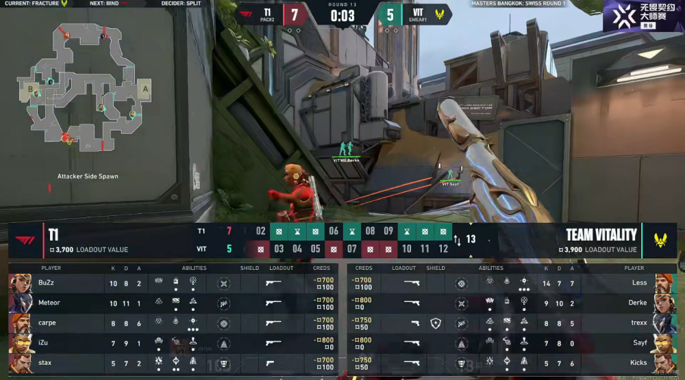 VCT：Derke冷静操作一记ACE惊艳全场，VIT 2-0击败T1_腾讯新闻