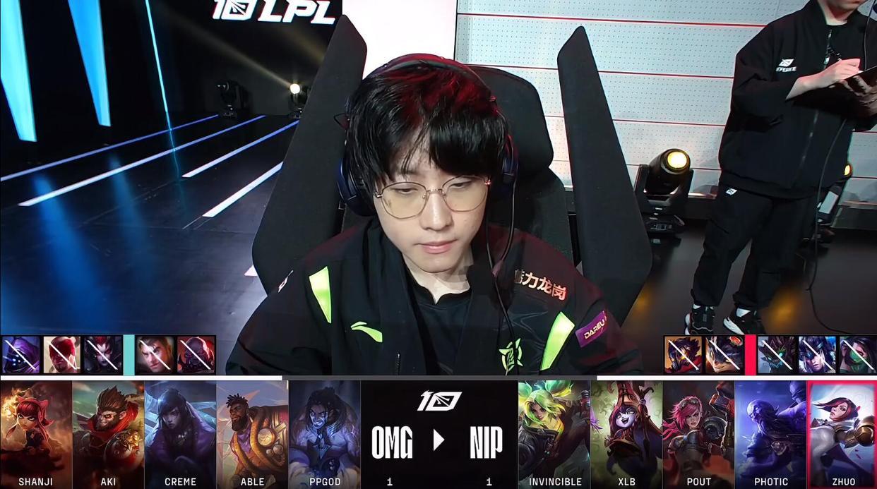 LPL春季赛：4396越看越高！XLB仅3117输出 OMG险胜NIP