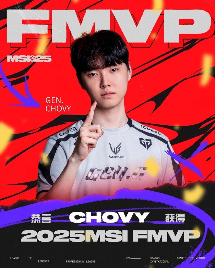 GEN成功卫冕MSI冠军，Chovy拿到FMVP！_腾讯新闻