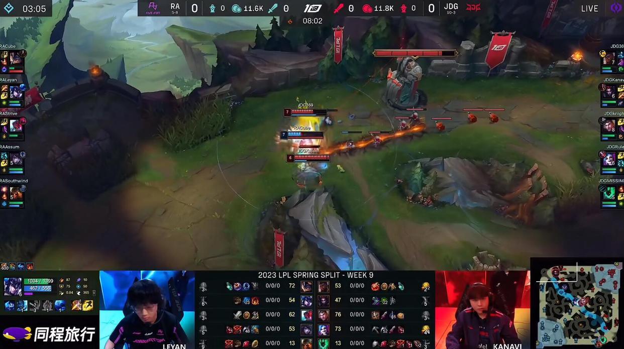 LPL春季赛：Leyan绝活豹女全场最高输出难救主 JDG轻松横扫RA