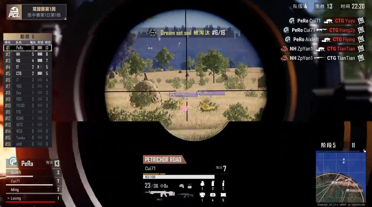PCL春季赛W1D1：S级战队4AM倒数第五 17、NH分列2、3位