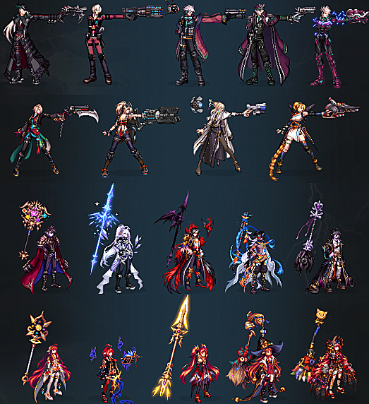 DNF：23年新春三觉时装，全职业外观展示，武器装扮站街一览