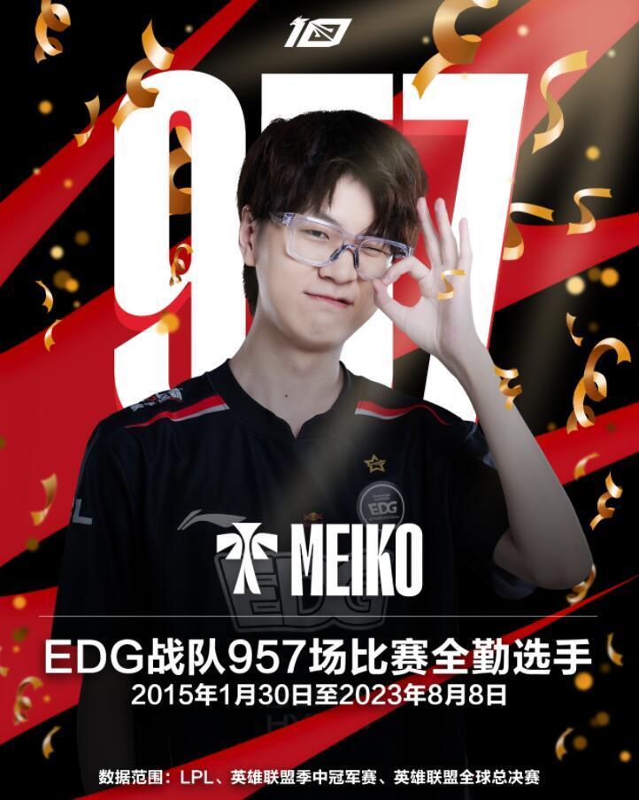 Meiko创造LPL记录，9年从未缺席一场比赛，被调侃身体是铁打的_腾讯新闻