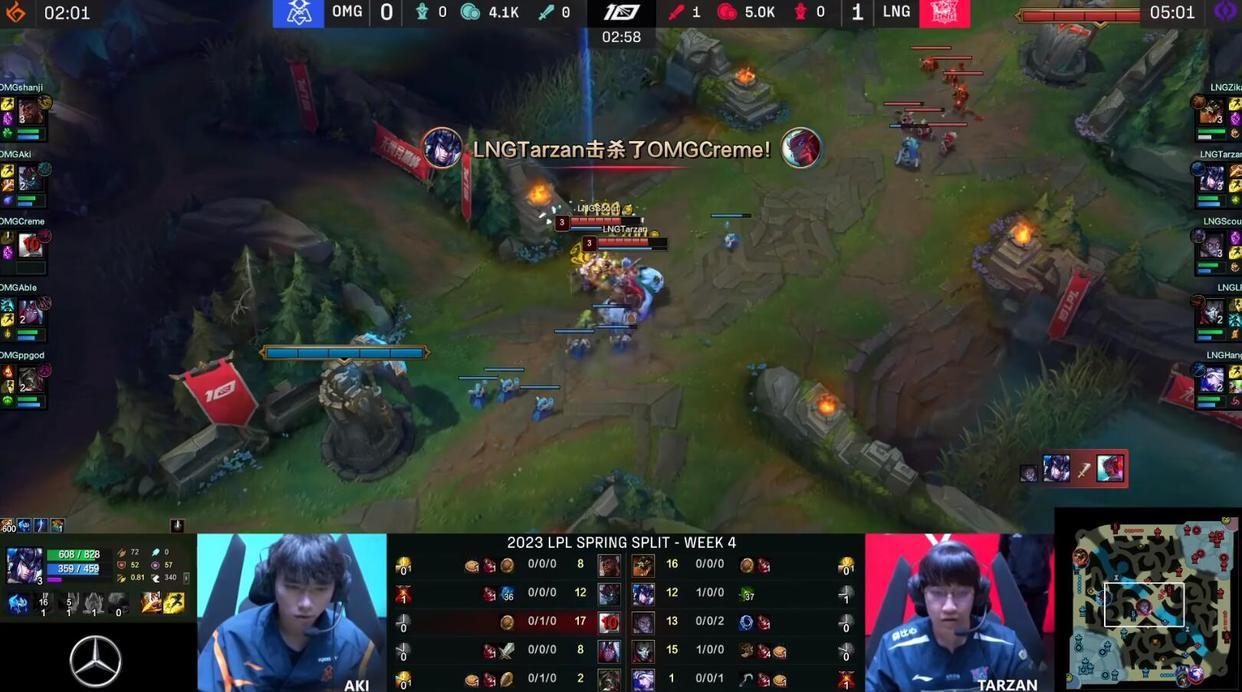 LPL春季赛：Tarzan超神被无视学圣二连MVP LNG险胜OMG