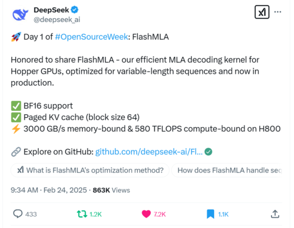 DeepSeek开源FlashMLA：Hopper GPU解码新标杆，PPIO测评大揭秘！_腾讯新闻
