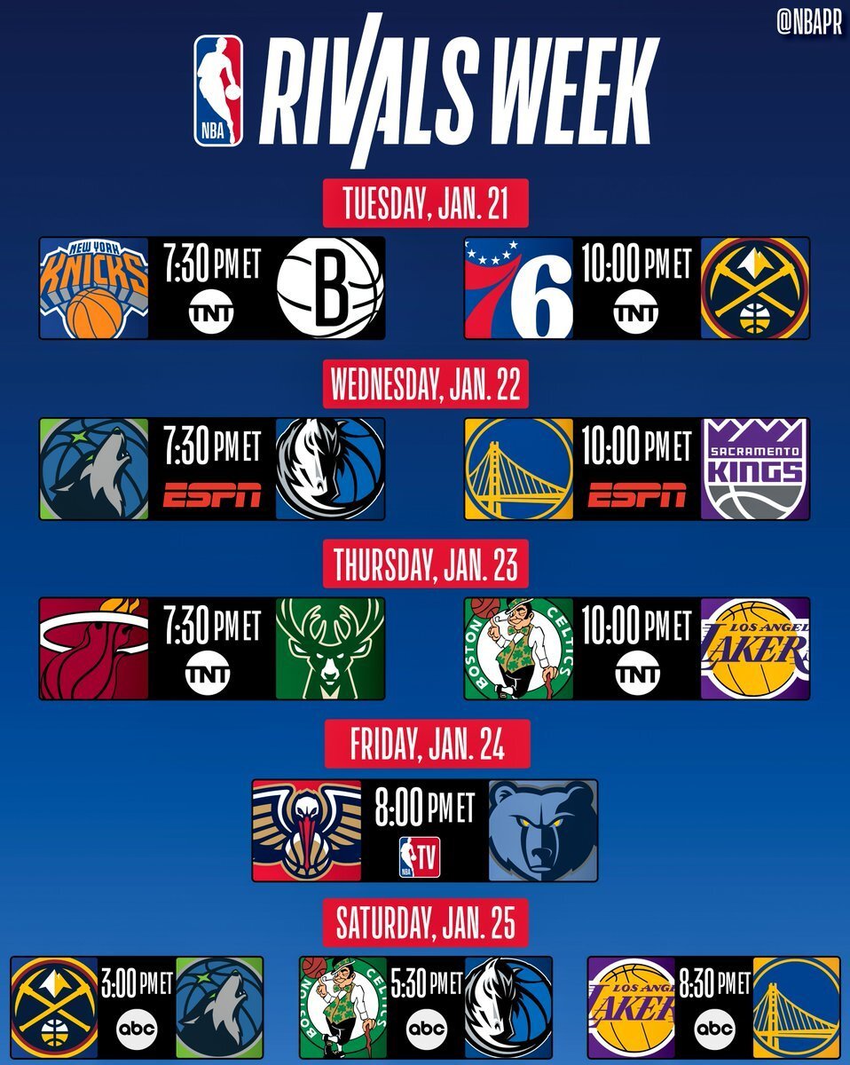 NBA新赛季完整赛程出炉：重要日程对决揭晓 湖人全美直播力压勇士居首_腾讯新闻