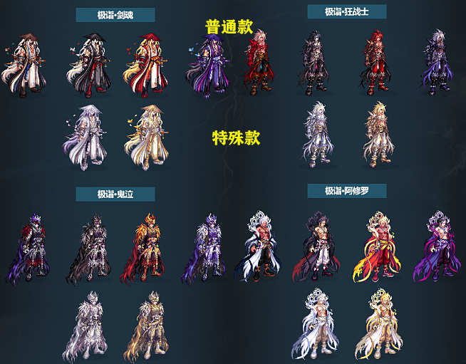 DNF：23年新春三觉时装，全职业外观展示，武器装扮站街一览