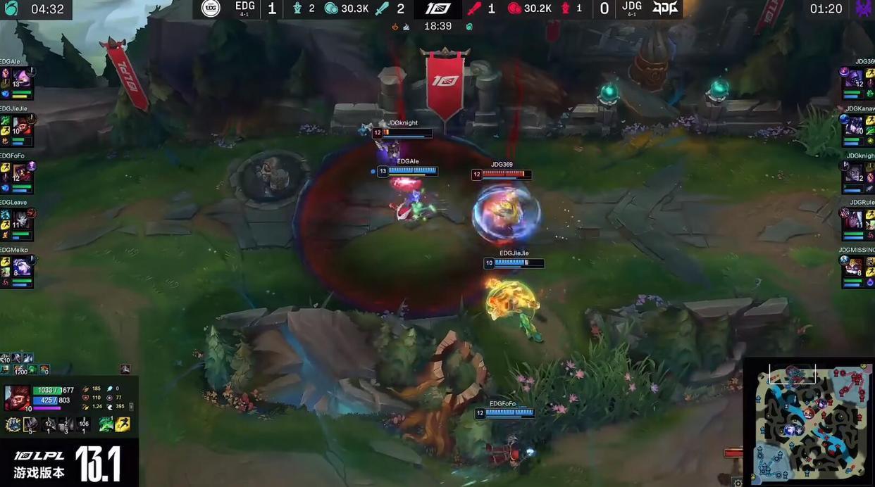 LPL春季赛：Ale正反手教学369 杰杰完美节奏 EDG横扫JDG！
