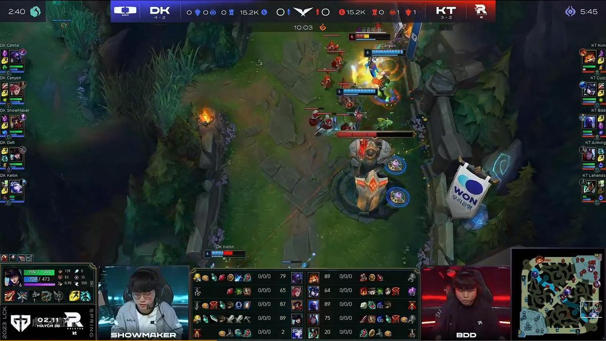 LCK春季赛：Canna再次被突破Deft惨成院长KT让1追2击败DK