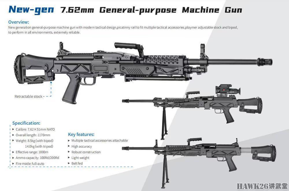 中国新型外贸枪械低调亮相 外观精致进步明显 通用机枪型号未公开_腾讯新闻