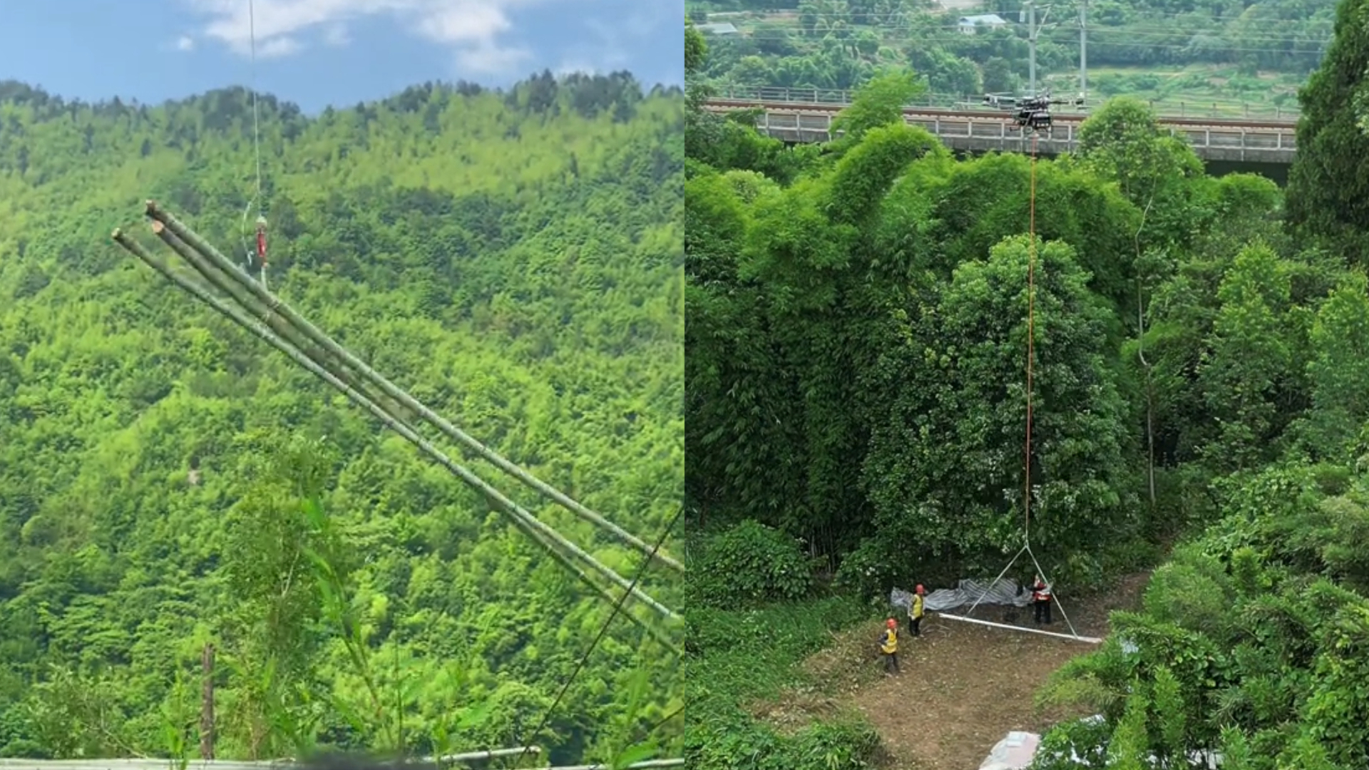 00后小伙用无人机吊运竹子：月赚4万，1天最多能吊运18吨竹子_腾讯新闻