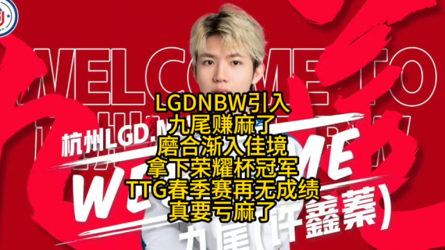 LGDNBW引入九尾赚麻了，磨合渐入佳境一举拿下荣耀杯冠军，九尾张角甜蜜互动其乐融融_腾讯新闻