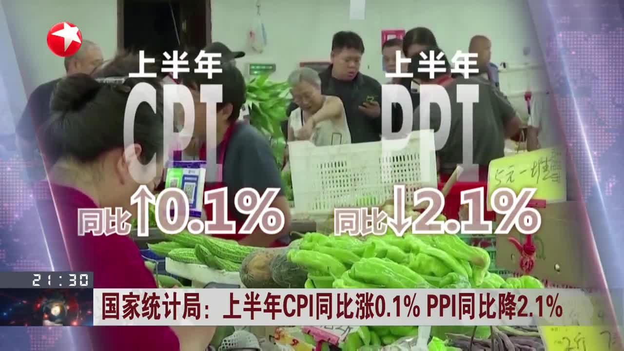 国家统计局：上半年CPI同比涨0.1% PPI同比降2.1%_腾讯新闻