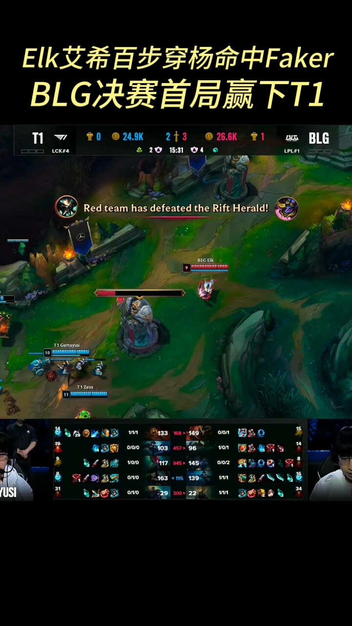 Elk艾希百步穿杨命中Faker、BLG决赛首局赢下T1_腾讯新闻