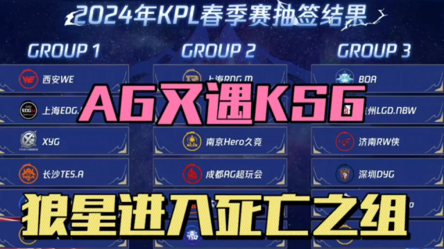 KPL春季赛分组，AG又遇KSG，狼星进入死亡之组，fly可能交手老东家？_腾讯新闻