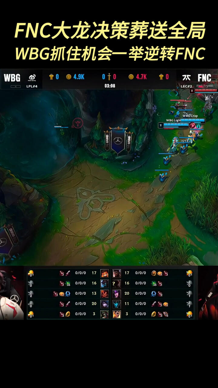 FNC大龙决策葬送全局，WBG抓住机会一举逆转FNC_腾讯新闻