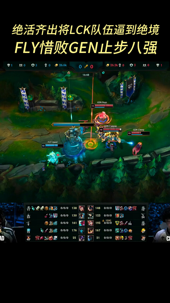 绝活齐出将LCK队伍逼到绝境，FLY惜败GEN止步八强_腾讯新闻