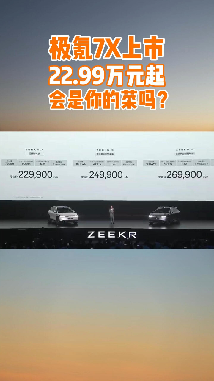 极氪7X上市，22.99万元起售，会是你的菜吗？_腾讯新闻