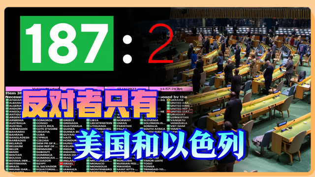 和全世界为敌？中国等187国赞成，只有美国和以色列反对 _腾讯新闻