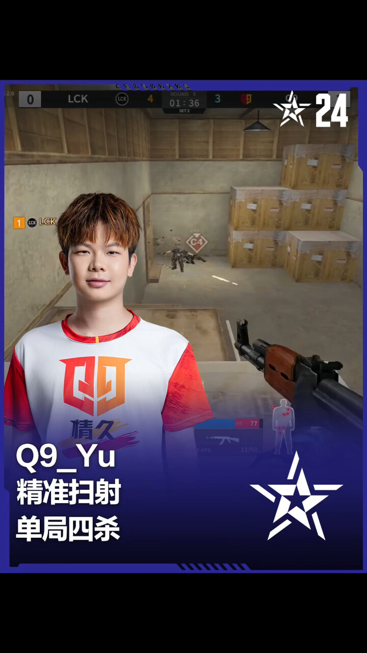 2024CFS世界总决赛 Q9 vs LCK，Q9_Yu精准扫射，单局四杀_腾讯新闻