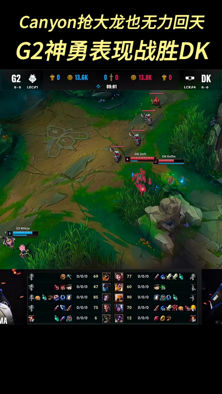 Canyon抢大龙也无力回天，G2神勇表现战胜DK_腾讯新闻