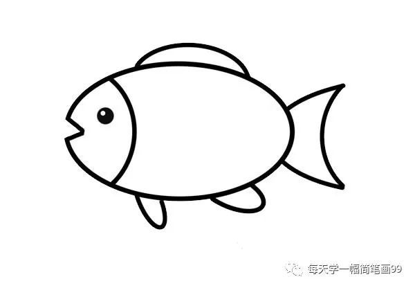卡通鱼可爱简笔画-千图网