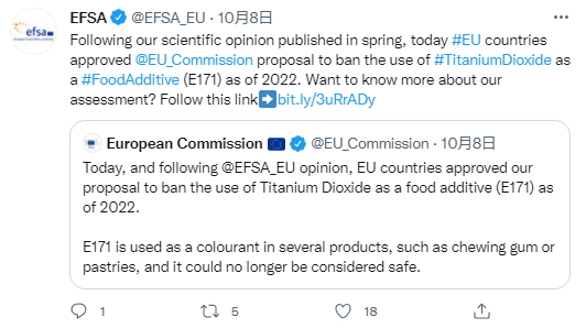 欧盟正式禁用普通白色食用色素E171_腾讯新闻