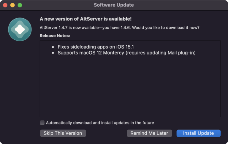 AltServer v1.4.7 发布，支持 iOS 15.1 及 macOS 12 Monterey_腾讯新闻