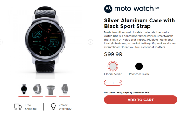 又见Moto智能手表！Moto Watch 100发布，用上了新的OS_腾讯新闻