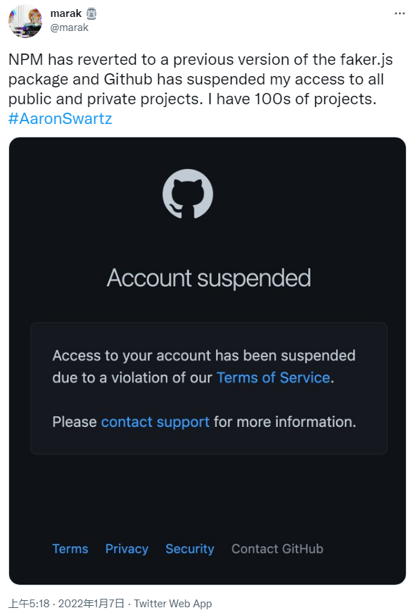 faker.js与colors.js开源库遭开发者恶意破坏_腾讯新闻